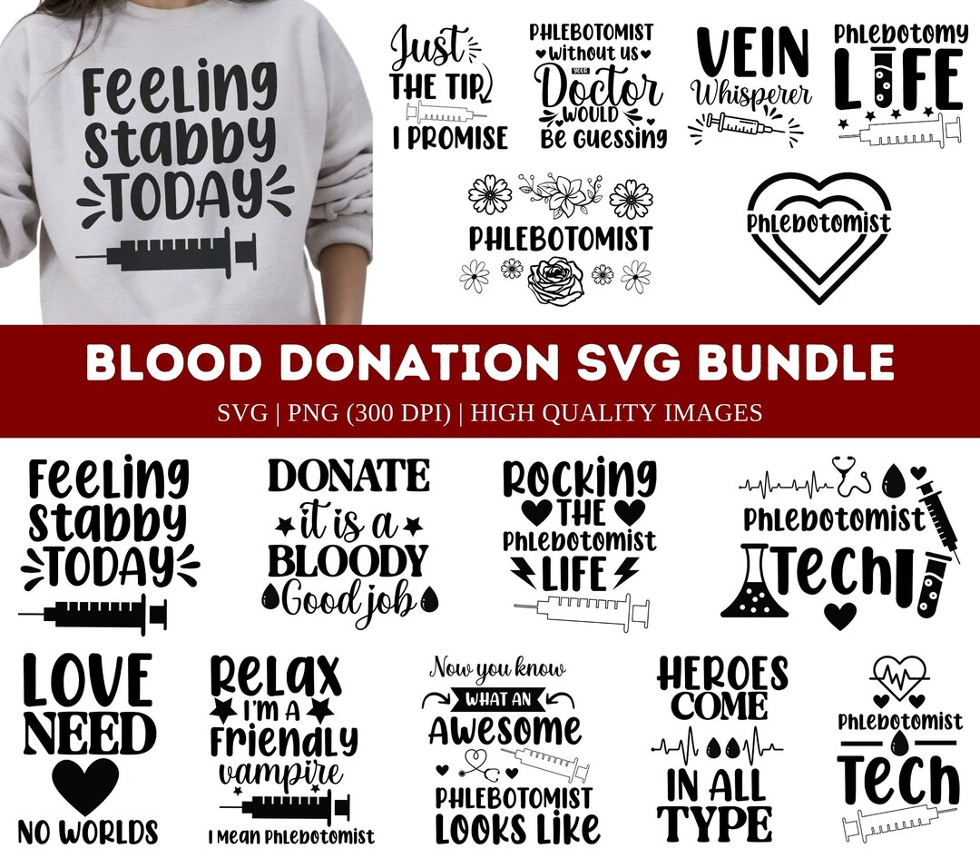 Blood Donation SVG Bundle| Blood Donation PNG Bundle| Boold Donation ...