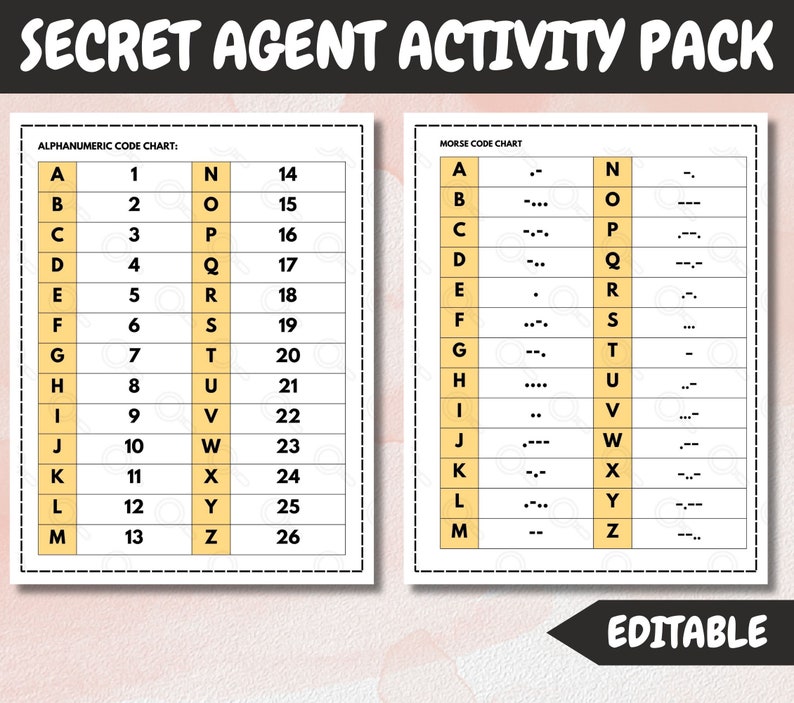 Editable Secret Agent Spy Activity Games for Kid, Detective Birthday ...