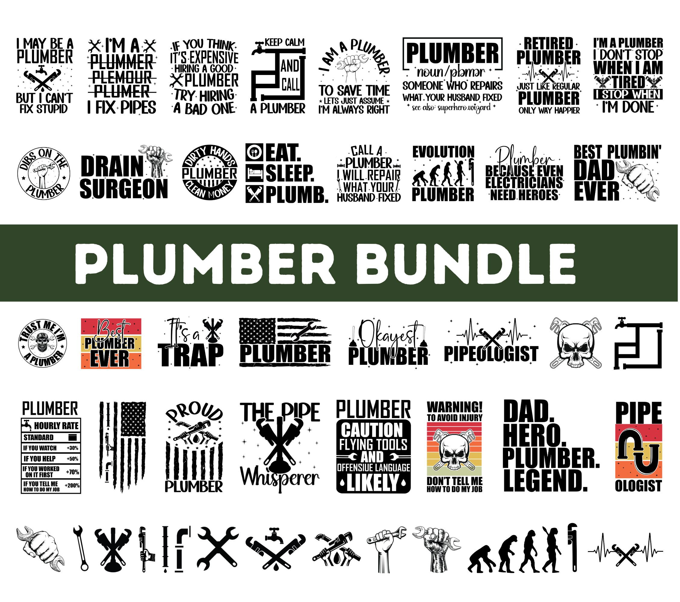 Plumber SVG PNG Bundle| Plumbing Png| Plumber Clipart| Plumber Cut ...