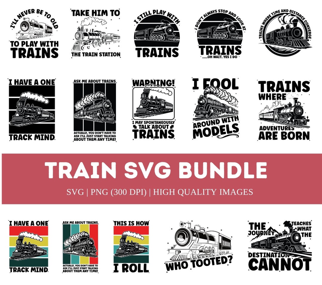 Trains SVG Bundle, Locomotives SVG Bundle, Trains PNG Bundle, Train ...