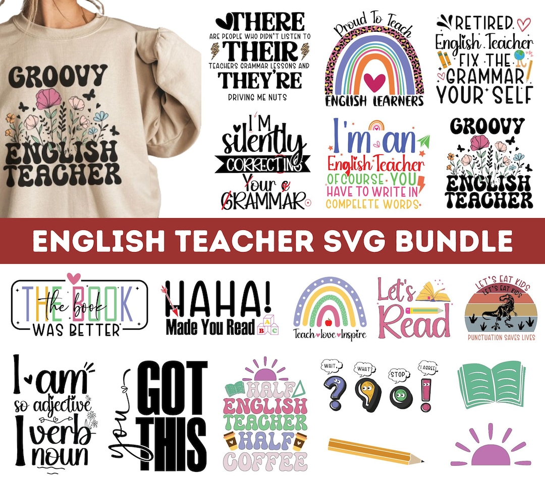 English Teacher SVG PNG Bundle| English Teacher Png| Teacher Svg| Funny ...