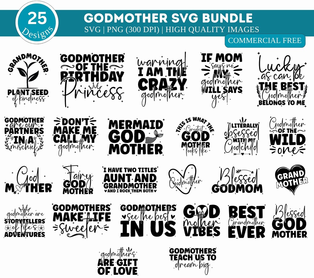 Godmother SVG Bundle, Godmother PNG Bundle, Godmother Shirt Designs ...
