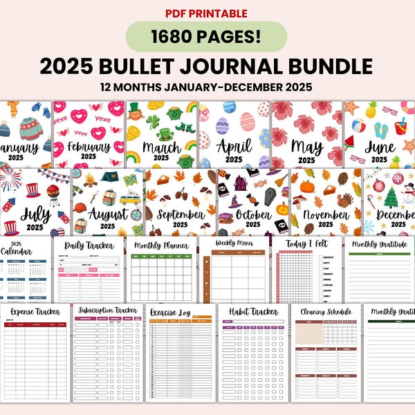 2025 Bullet Journal - Etsy