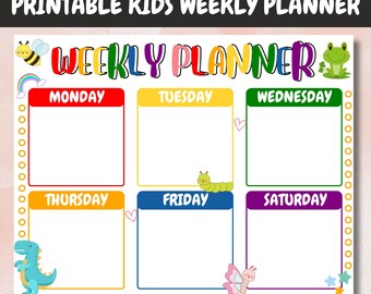 Kids Weekly Planner Printable, Childrens Activity Schedule Template ...