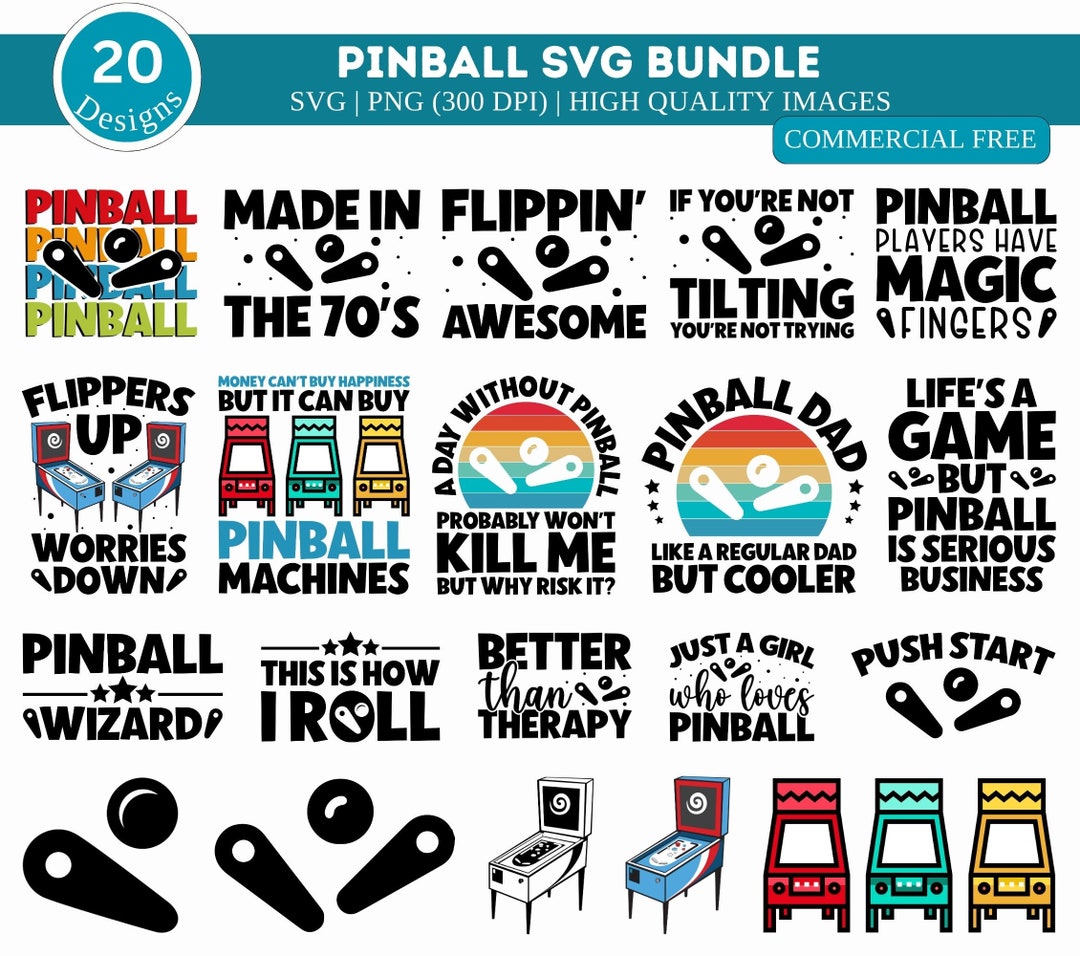 Pinball SVG Bundle, Pinball Machine Svg, Pinball SVG, Pinball Cut Files ...