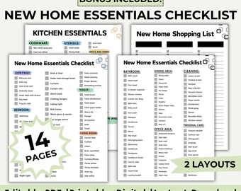 New Home Essentials Checklist, New Home Checklist, Home Checklist, Home Binder, Moving Checklist ...
