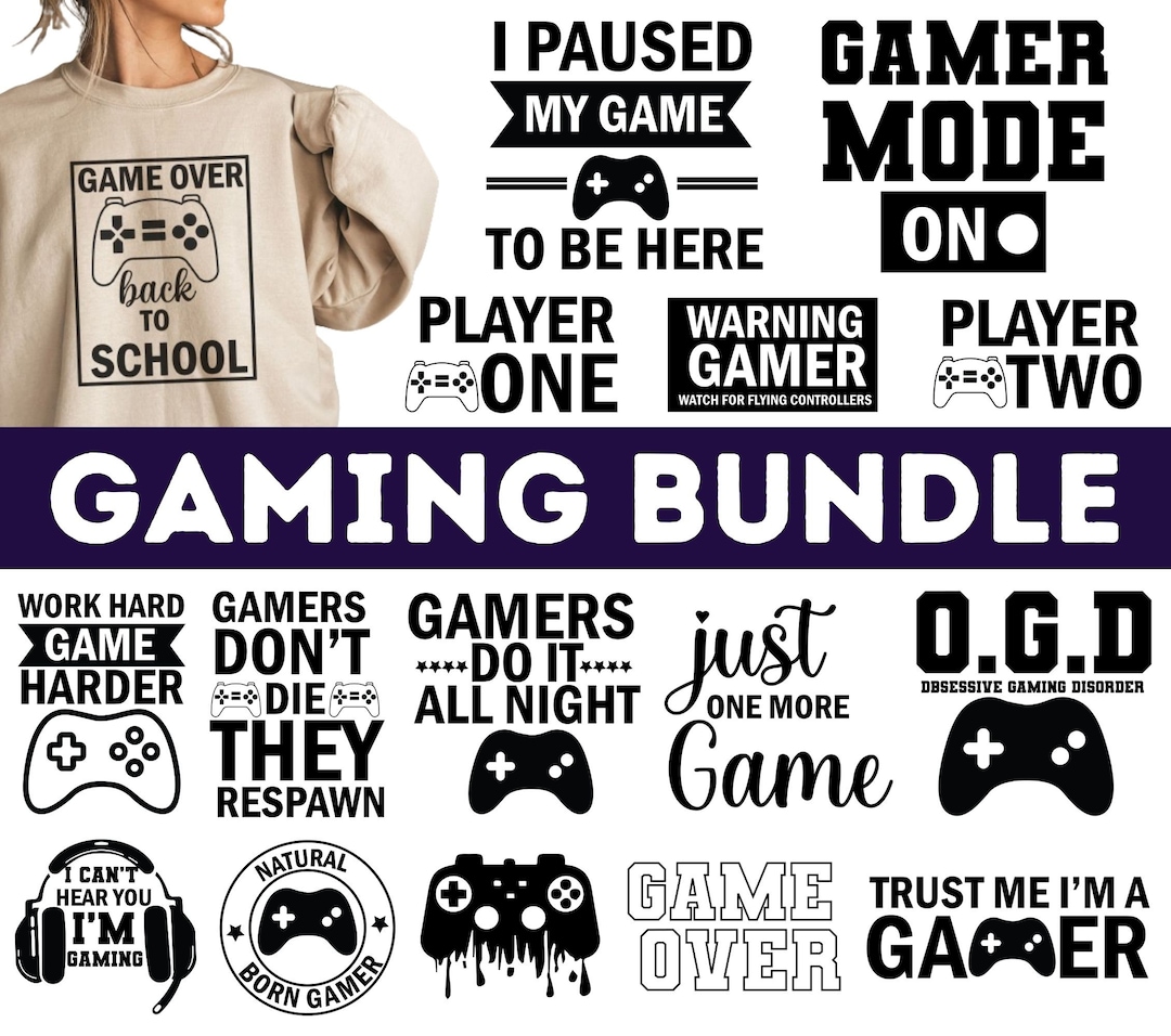 Gamer SVG Bundle Gamer Svg Gaming Svg Bundle Funny Gamer Sayings Svg ...