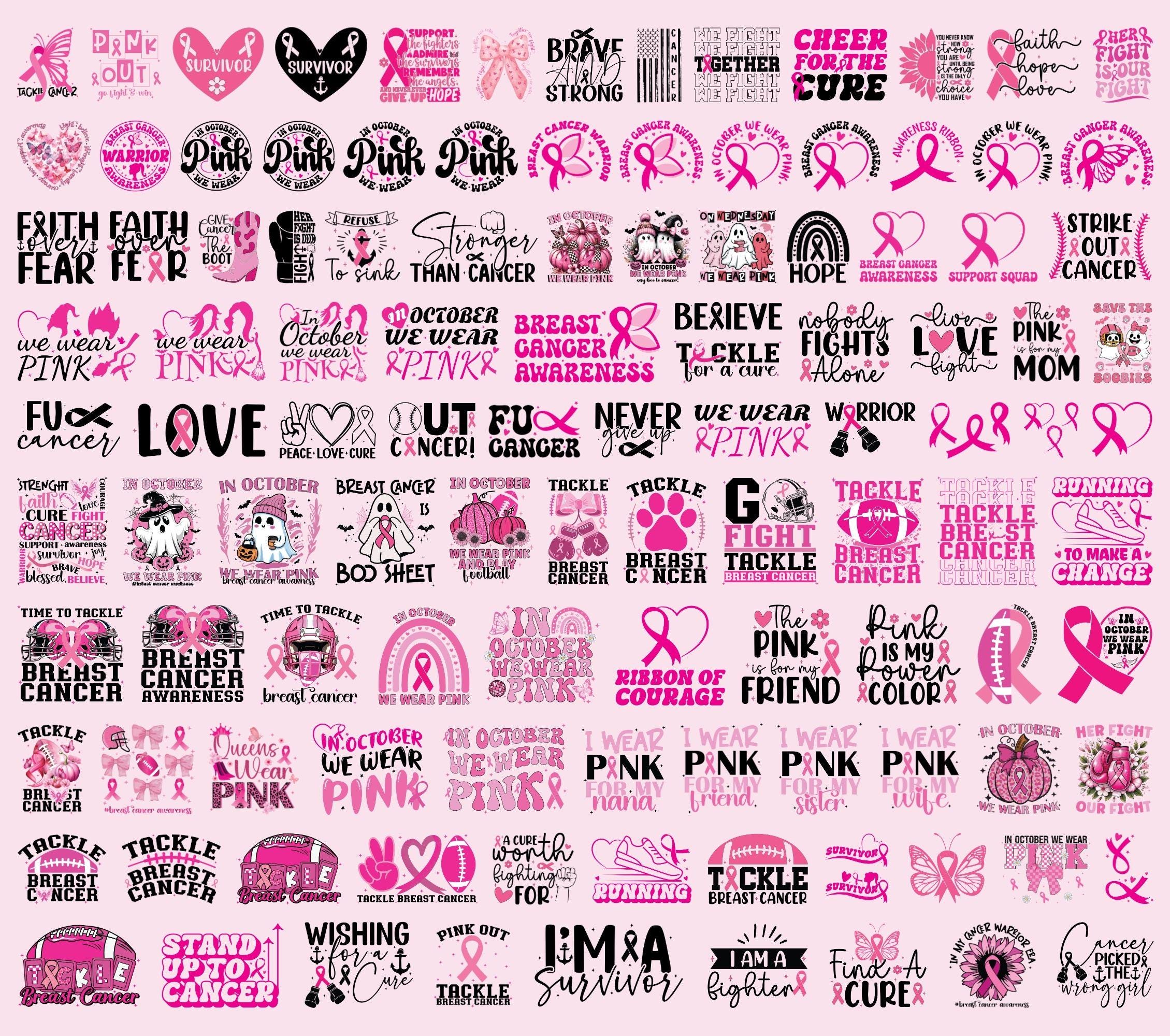500+ Breast Cancer SVG Designs Bundle, Breast Cancer SVG, Cancer ...