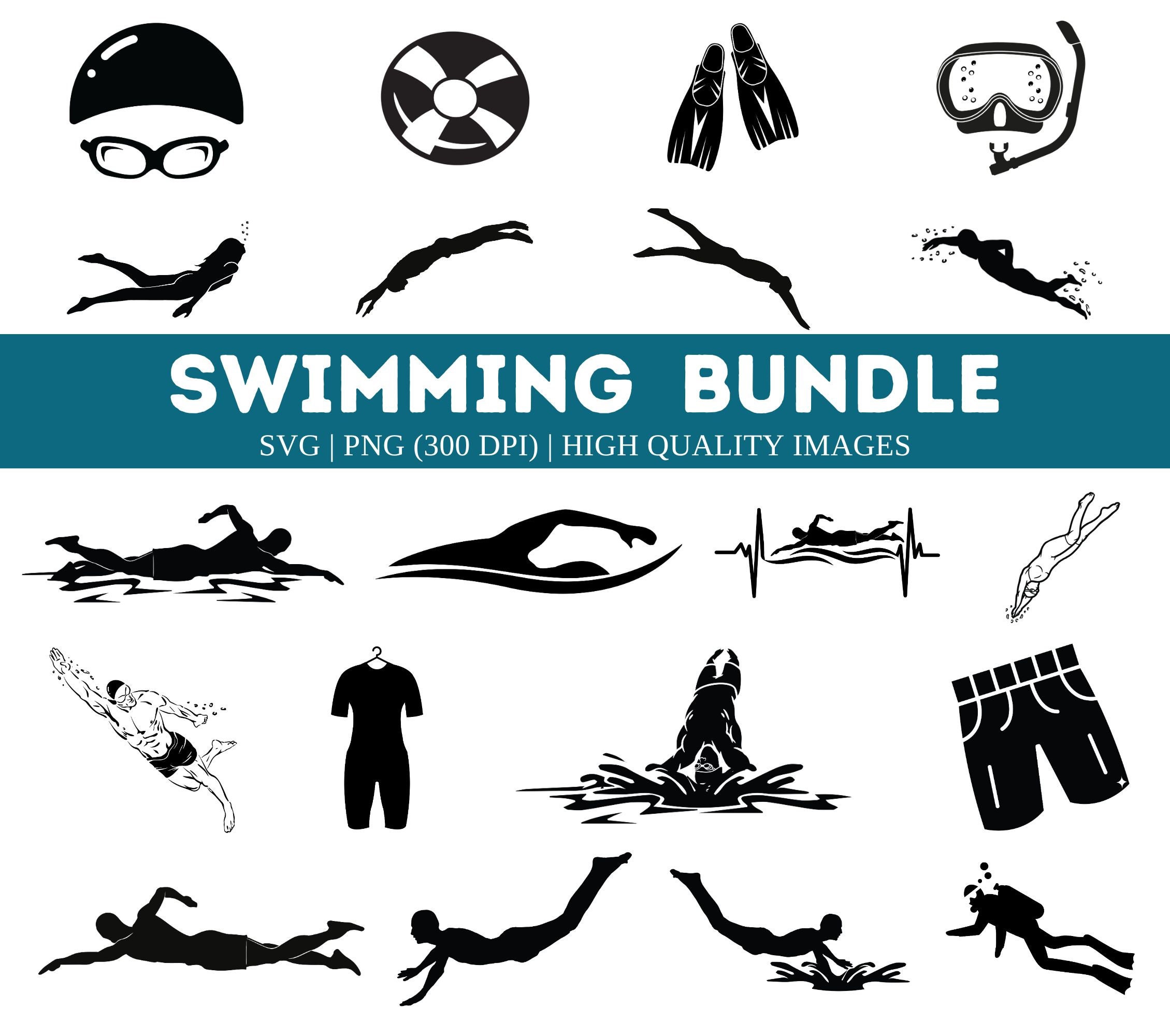 Swimmer SVG Bundle Swimming Svg Swimmer Silhouettes Swimmer Clipart ...
