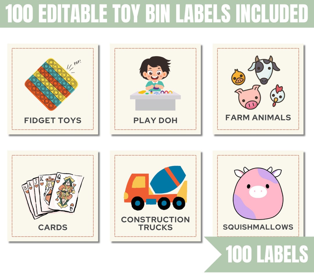 Toy Bin Labels Playroom Label, Toy Storage Box Trofast Organization ...