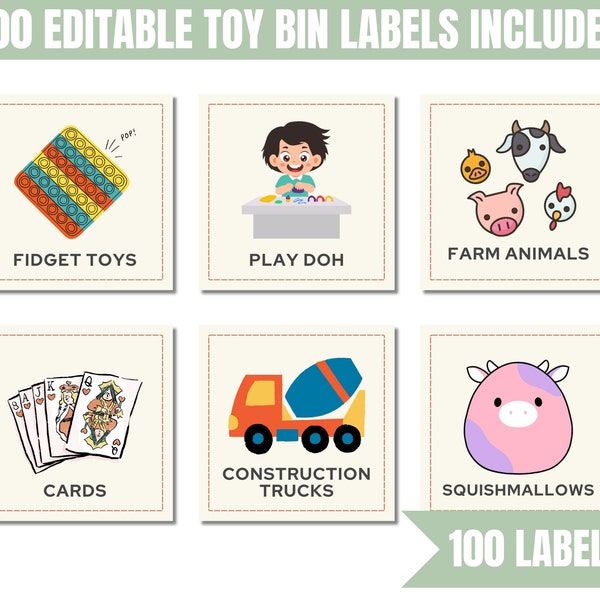 Toy Bin Labels - Etsy