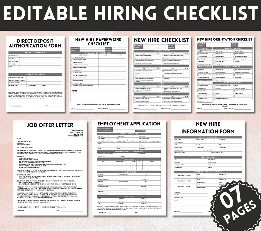 Editable Employee Onboarding Template, Employee Welcome Kit, Employee ...