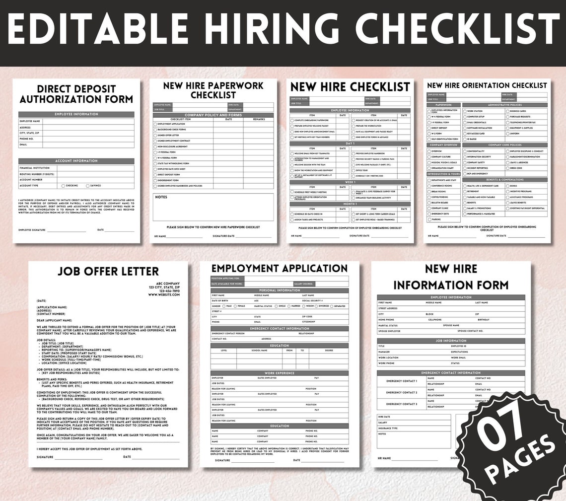 Editable Employee Onboarding Template, Employee Welcome Kit, Employee ...