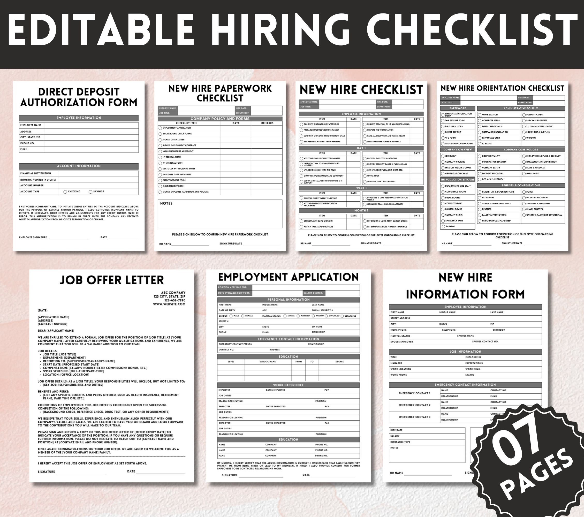 Editable Employee Onboarding Template, Employee Welcome Kit, Employee ...