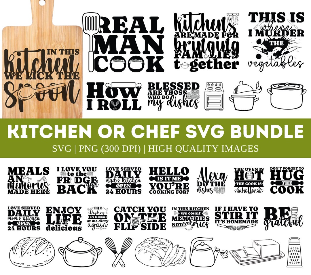 Kitchen Designs SVG Bundle| Cutting Board Svg| Kitchen Towel Svg| Pot ...
