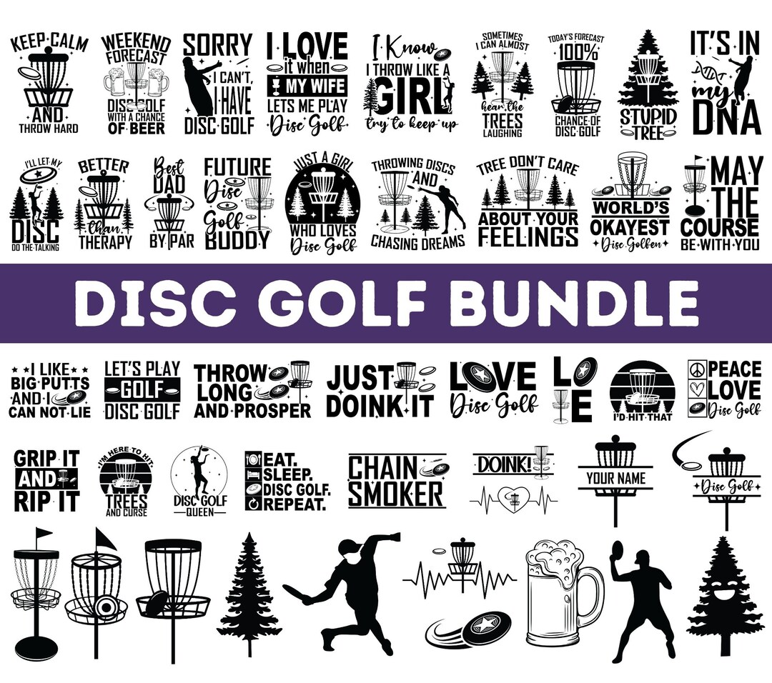 Disc Golf SVG PNG Bundle| Disc Golf Vector| Disc Golfer Svg| Frisbee ...