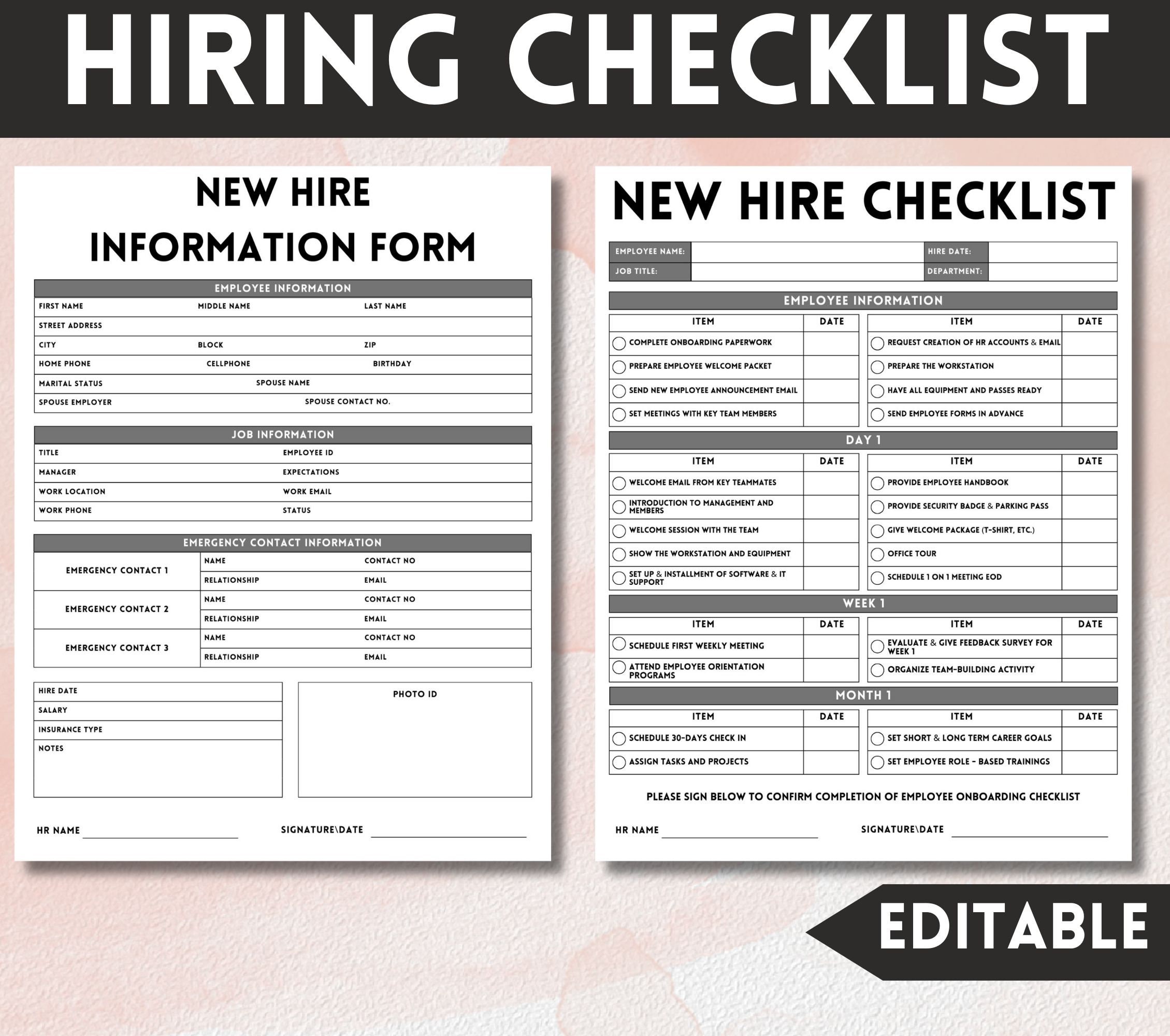 Editable Employee Onboarding Template, Employee Welcome Kit, Employee ...