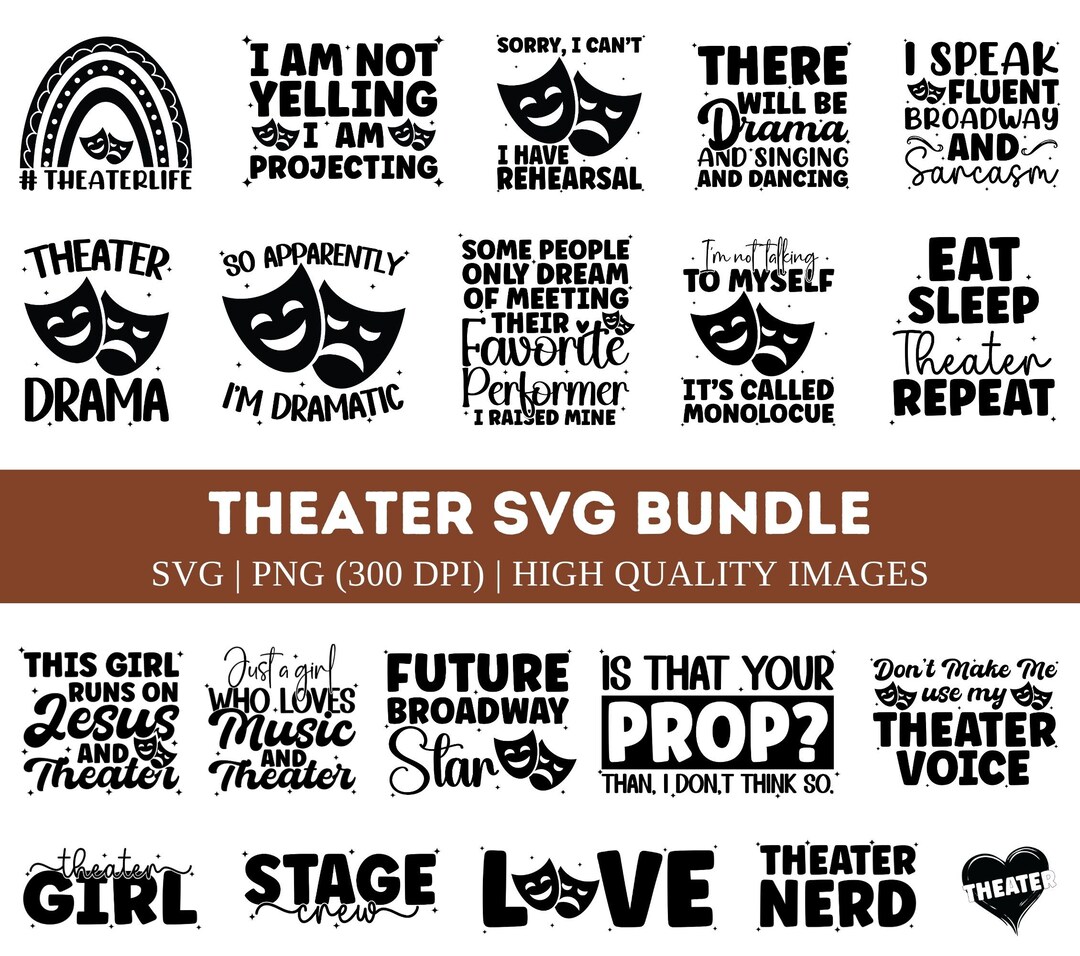 Theater SVG Bundle, Actor SVG, Theatre SVG Bundle, Actress Svg, Theater ...