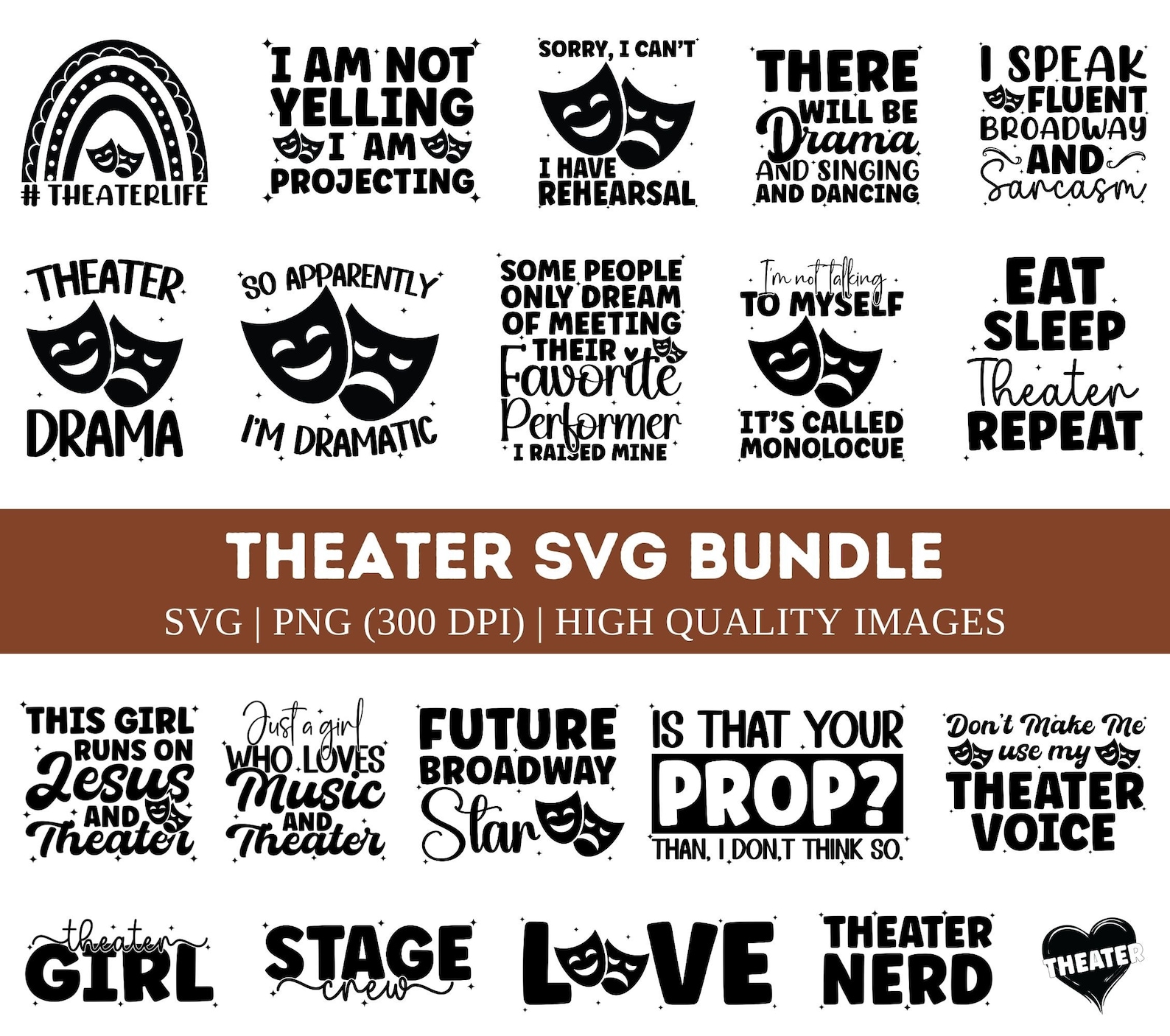 Theater SVG Bundle, Actor SVG, Theatre SVG Bundle, Actress Svg, Theater ...