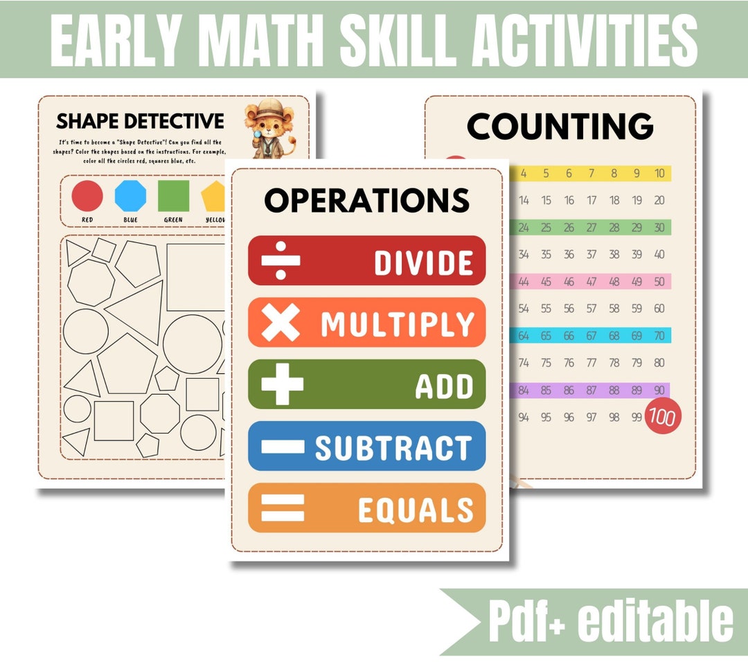 Preschool Math Skill Activities, Beginning Math, Counting, Learning Add ...