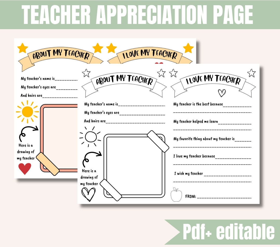 Teacher Appreciation Week Printable, Personalized Teacher Appreciation ...