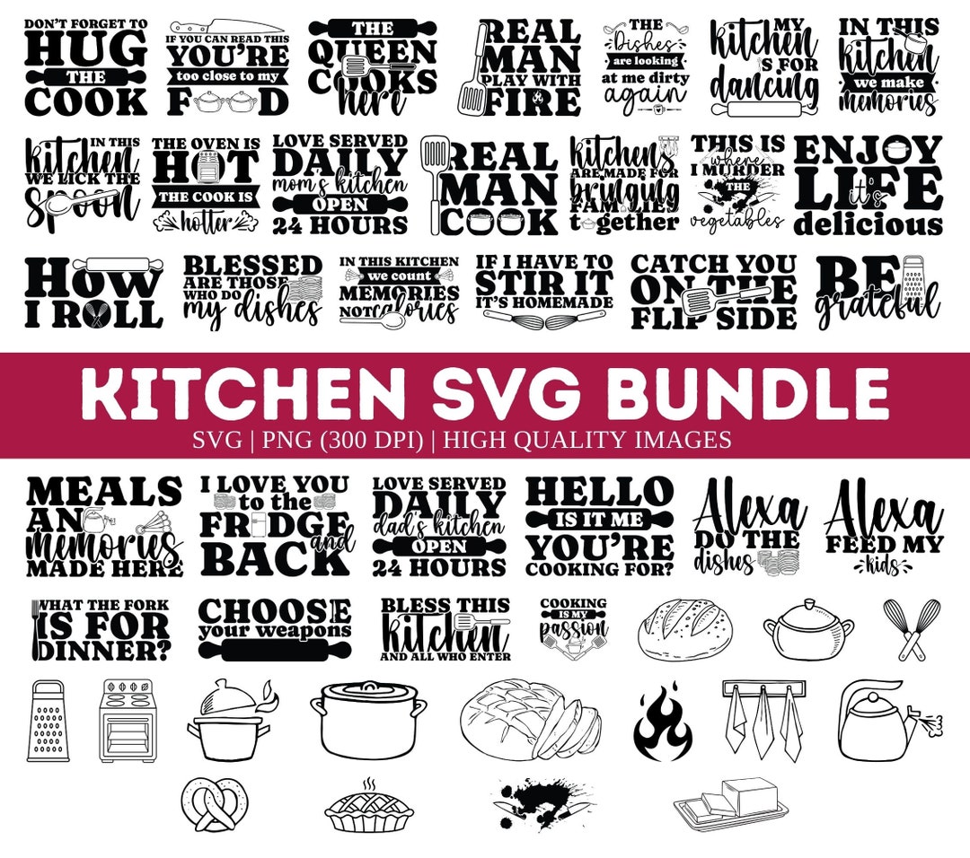 Kitchen SVG PNG Bundle| Kitchen Svg| Kitchen Cut File| Baking Svg ...