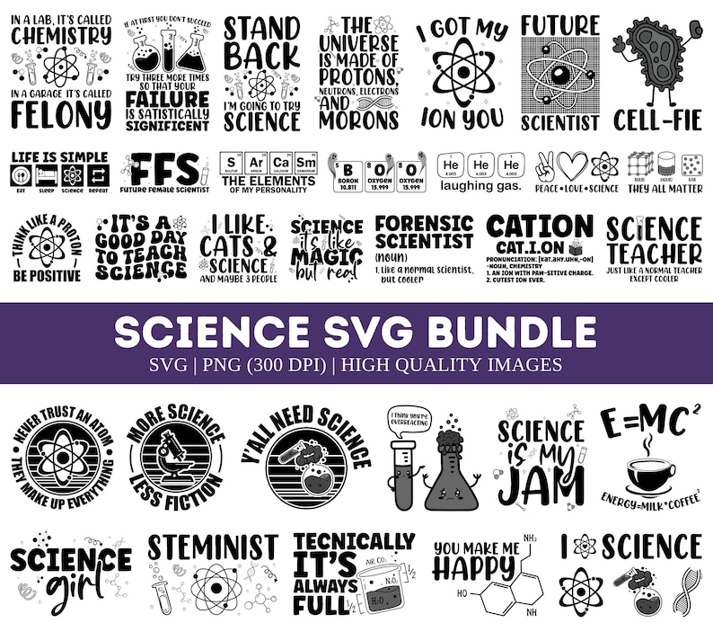 Science SVG Bundle, Scientist SVG Bundle, Science Fiction Day Svg ...