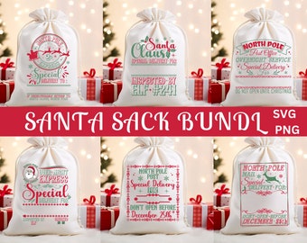 Santa Sack Svg Bundle, Santa Bag Svg, Christmas Santa Sack Svg, Santa ...