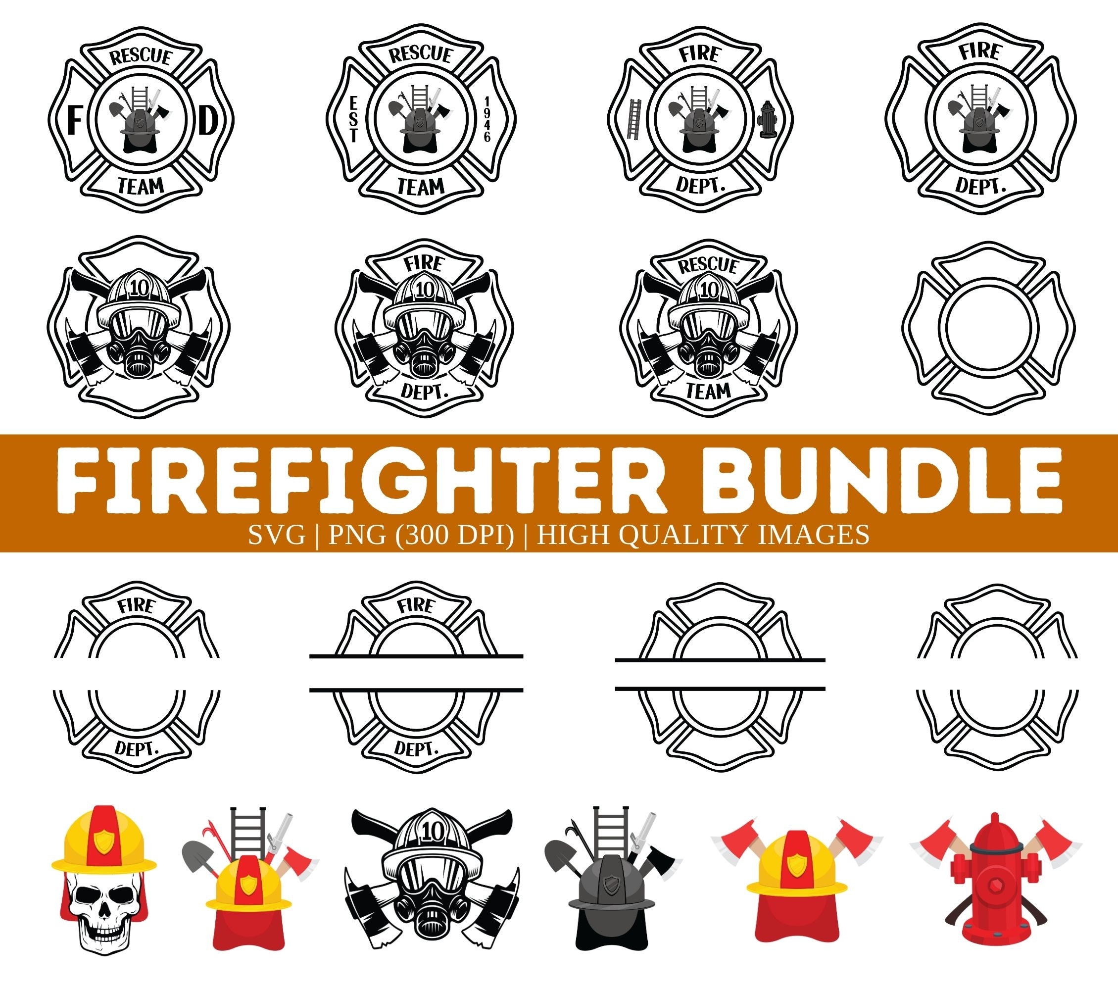 Fire Dept SVG PNG Bundle| Firefighter Svg| Maltese Cross Svg| Fireman ...