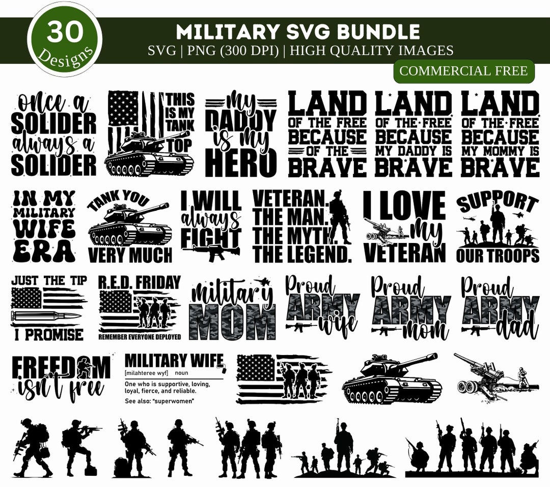 Military SVG PNG Bundle, Soldier Svg, Veteran Svg, Patriotic Svg, US ...