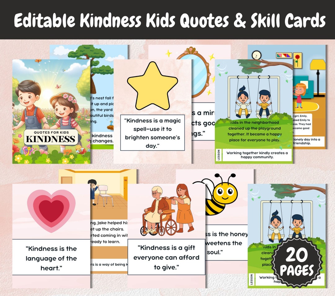 Editable Kindness Activities for Kids, Random Acts of Kindness Ideas ...