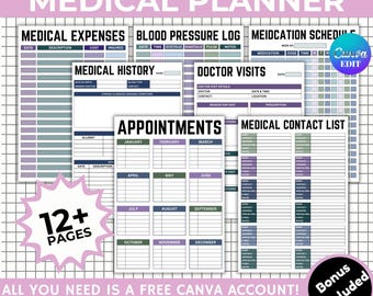 Printable Medical Planner Template, Healthcare Planner, Health Planner ...