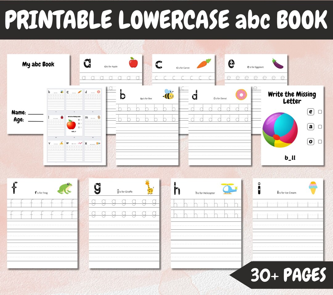 Alphabet Tracing Activity Lower Case Letter Learning, Toddler Busy Book ...