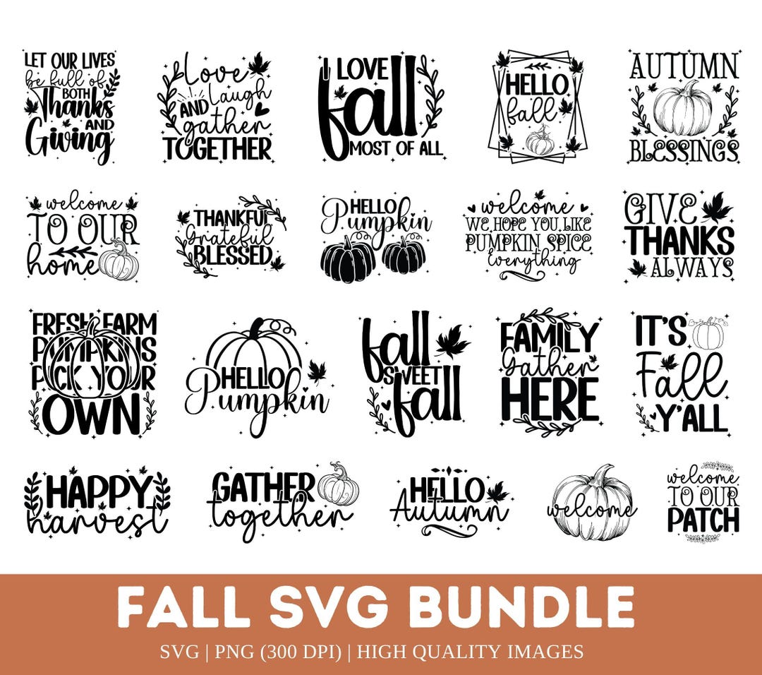 Fall Sign SVG Bundle| Fall Sign PNG Bundle| Fall SVG Bundle| Hello Fall ...