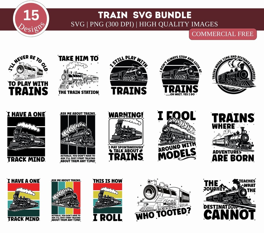 Trains SVG Bundle, Flight Train Svg, Locomotives SVG Bundle, Trains PNG ...