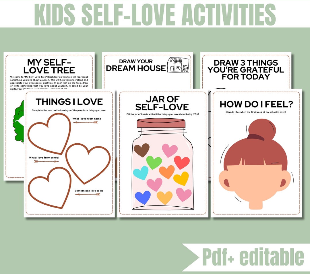 Editable Self Love Worksheets, Confidence Building Workbook, Self ...