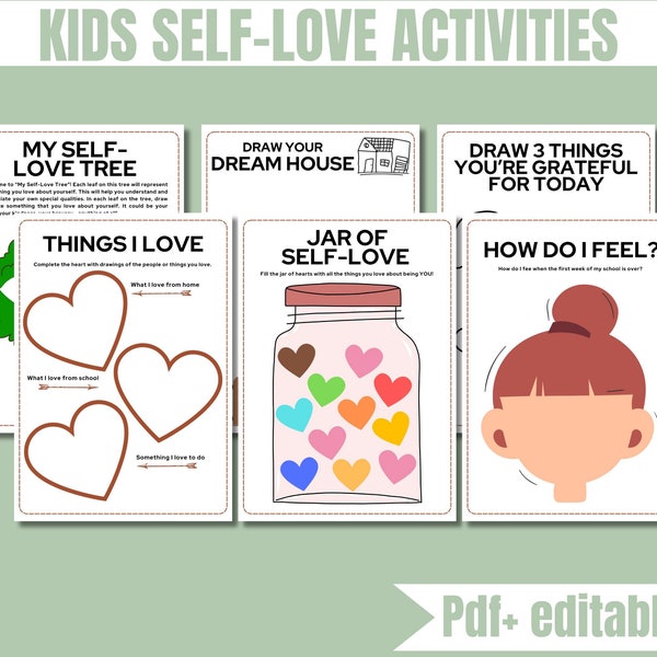 Self Love and Confidence Worksheets - Etsy