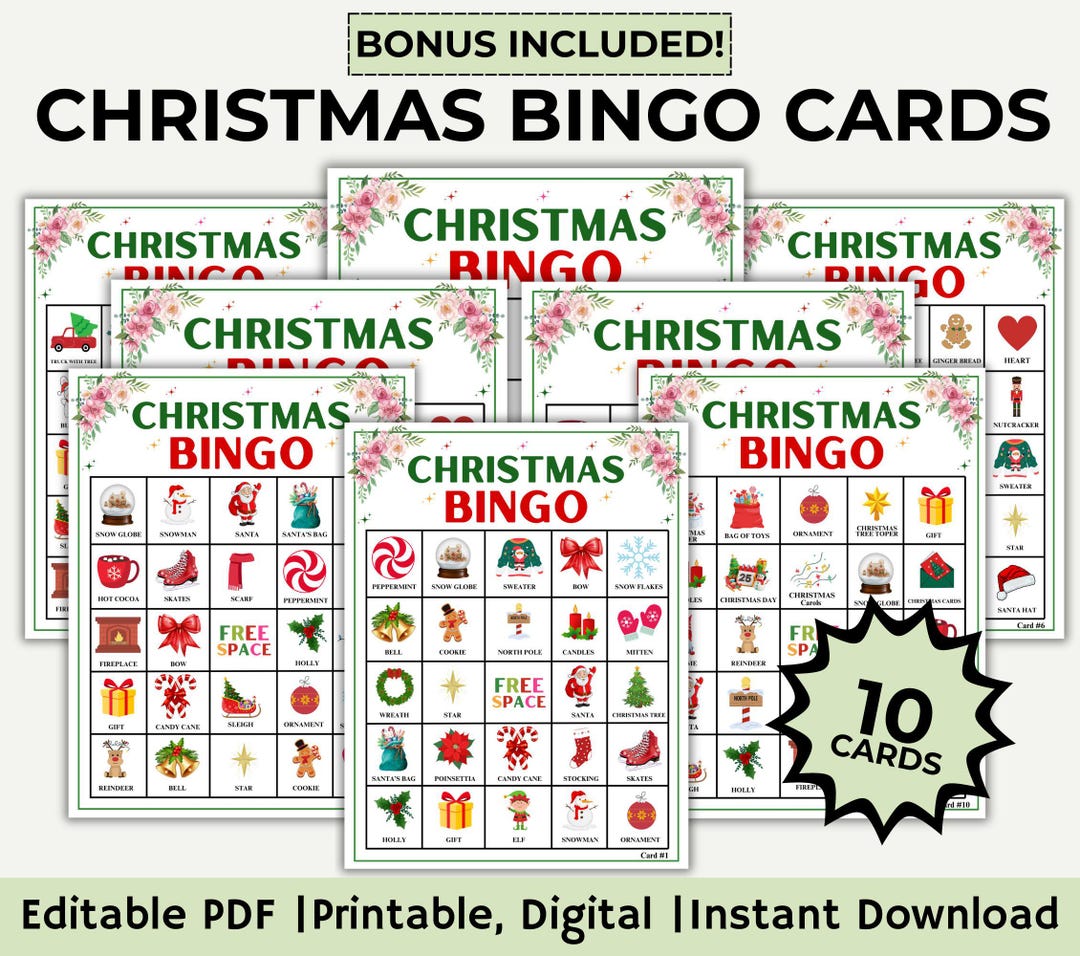 Christmas Bingo, Printable Christmas Game, Christmas Activity, Kids ...