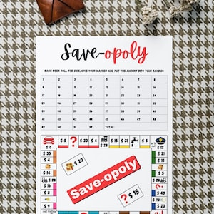 Saveopoly Savings Challenge, Cash Stuffing and Savings Game, Printable Savings Game, Savings ...