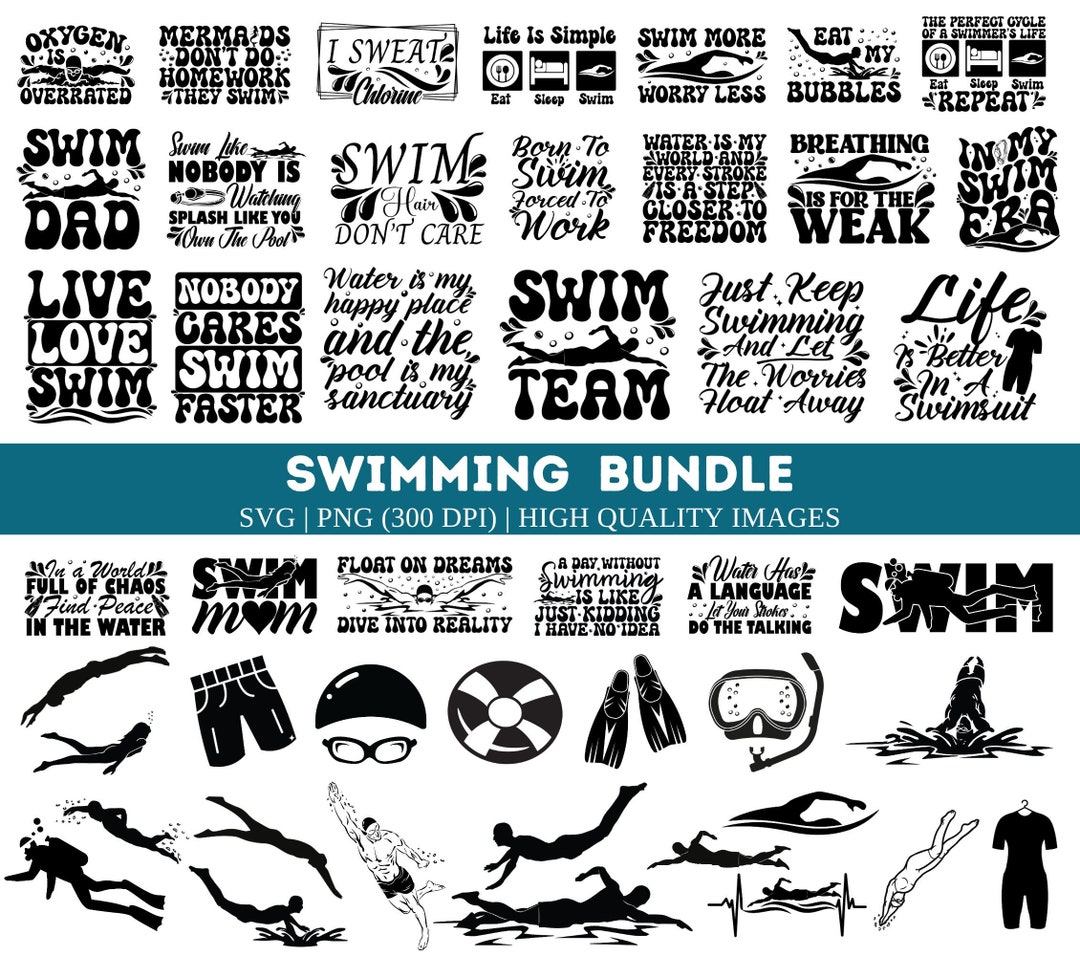 Mega Swimming SVG Bundle| Swimmer SVG Bundle| in My Swim Era PNG ...