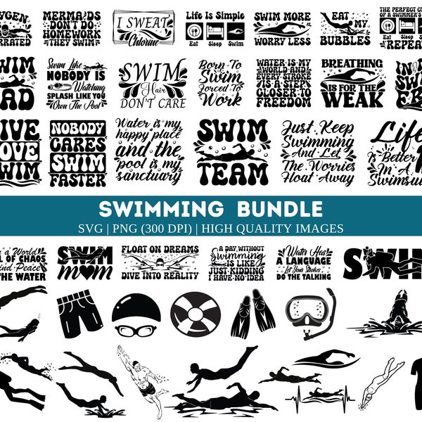 Swim svg - Etsy