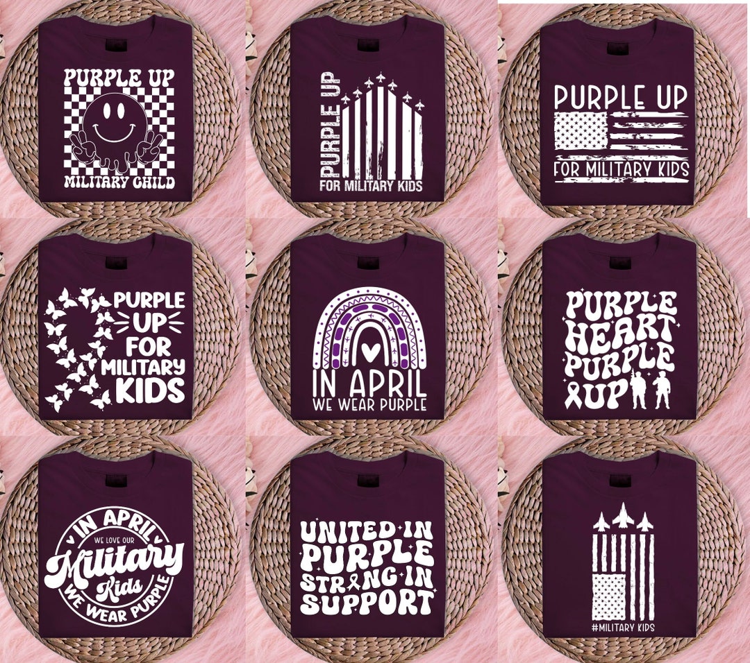 Purple up for Military Kids SVG Bundle| Military Child Month Air Force ...