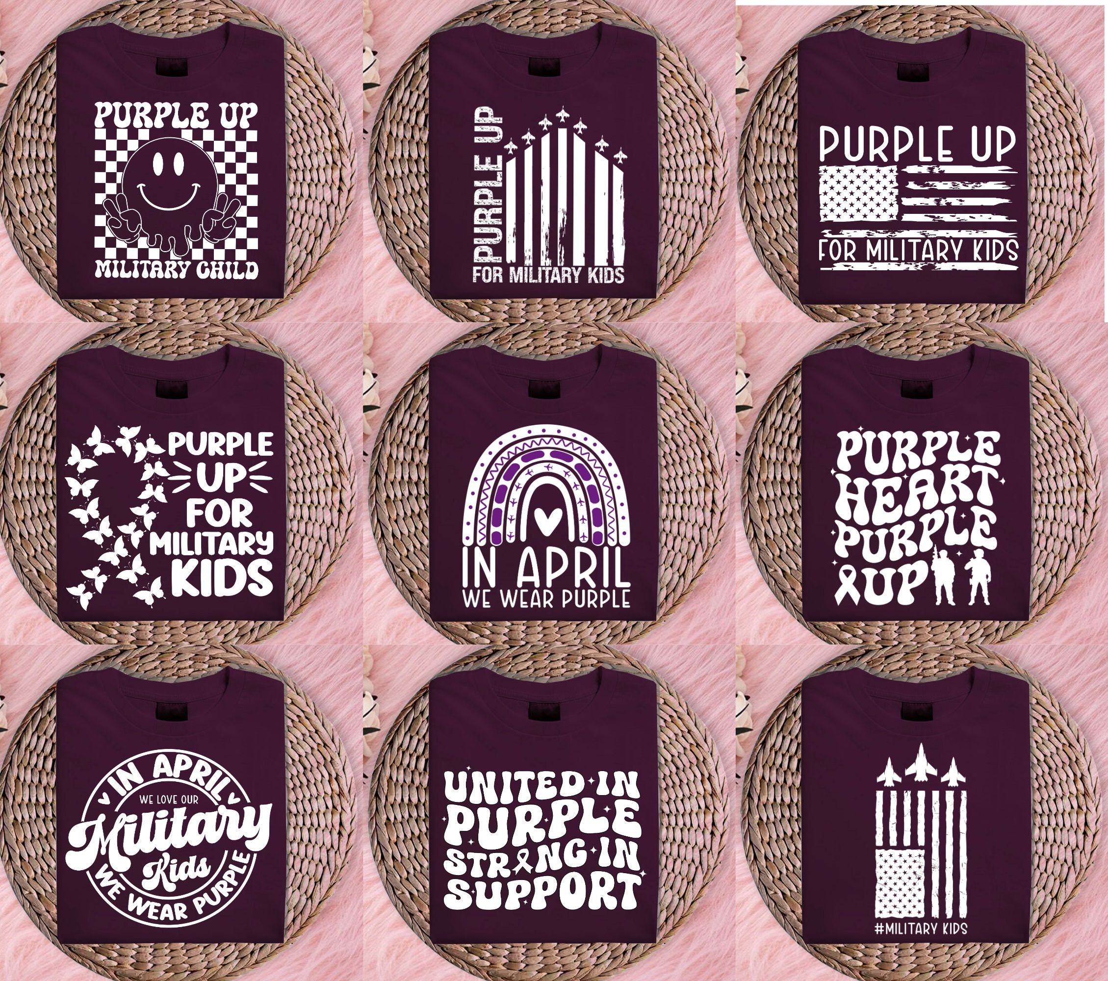 Purple up for Military Kids SVG Bundle Military Child Month Air Force ...