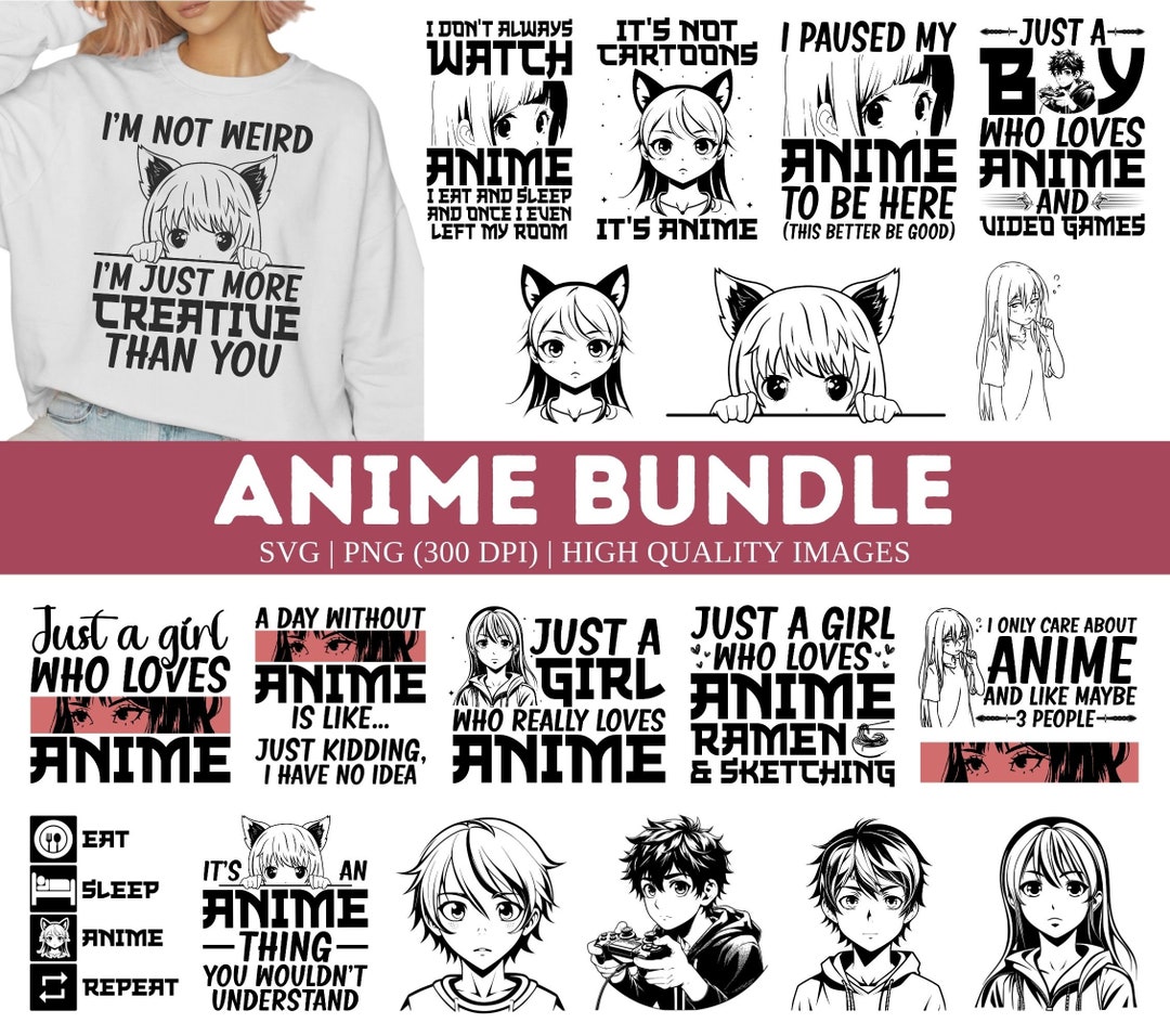 Anime SVG PNG Bundle| Japanese SVG| Anime Silhouette Svg| Anime ...