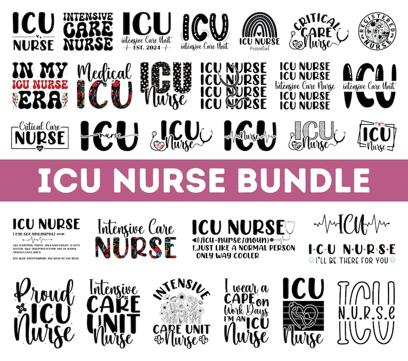 ICU SVG PNG Bundle Medical Svg Nurse Svg Bundle Stethoscope Svg Nursing ...
