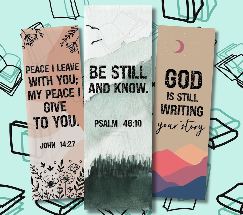 Christian Bookmarks Bundle, Reading Svg, Bookish Svg, Printable Floral ...