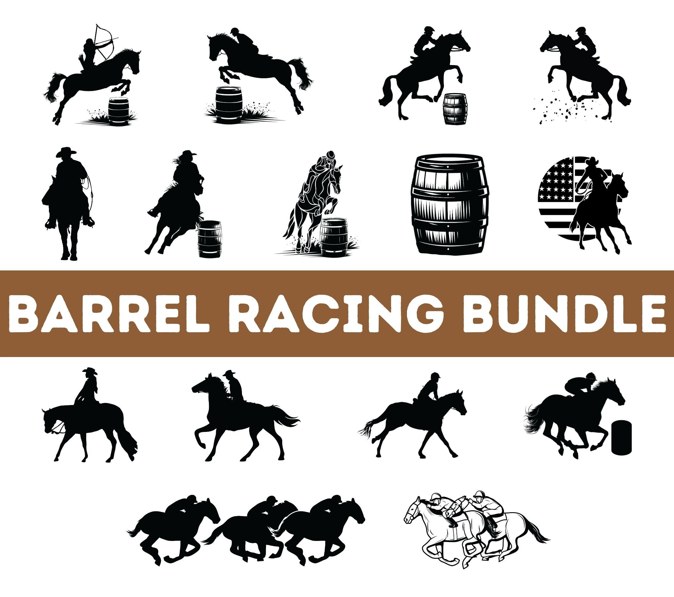 Barrel Racing Clipart Barrel Racing Png Horse Svg Rodeo Bundle SVG ...