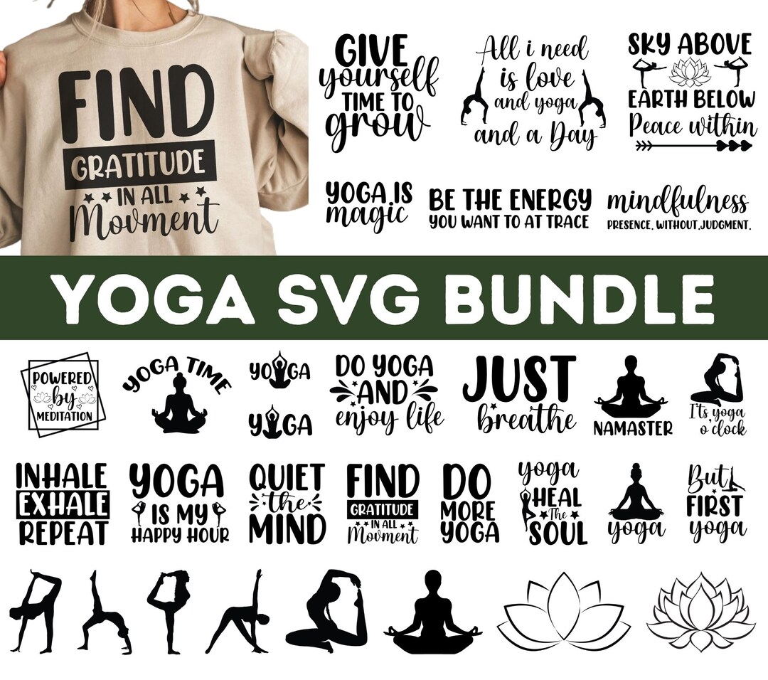 Yoga SVG PNG Bundle Yoga Svg Funny Yoga Png Yoga Quotes Svg Yoga Shirt ...