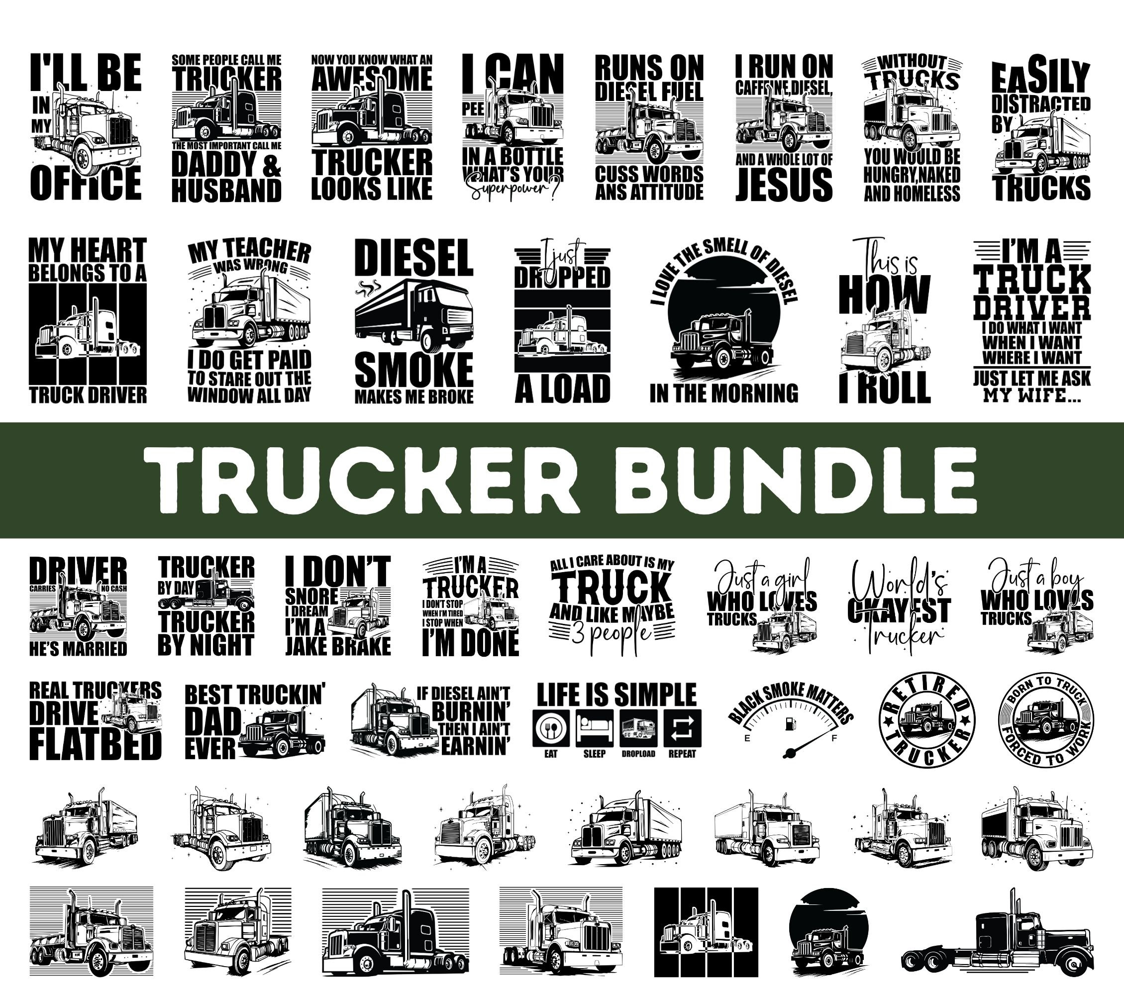 Truck Driver SVG PNG Bundle Trucker SVG Bundle Trucking Svg Trucking ...