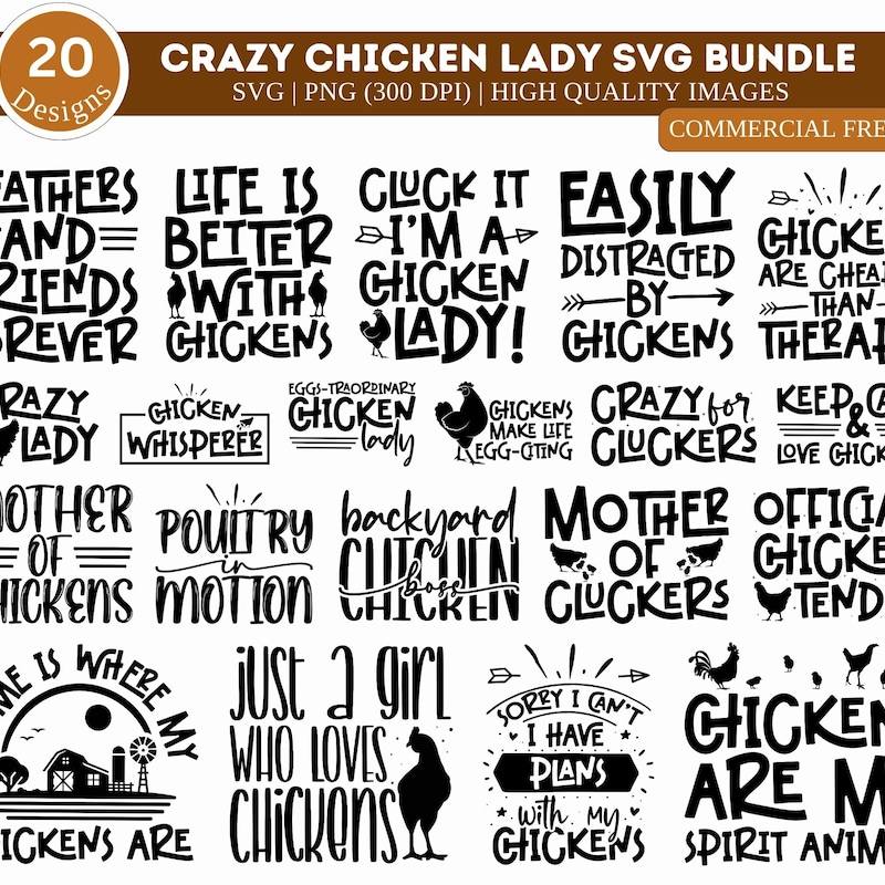 Crazy Chicken Svg - Etsy